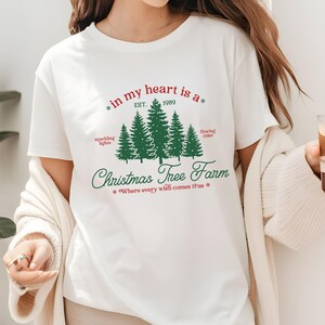 In My Heart is A Christmas Tree Farm T-shirt Cozy Holiday Tee Christmas ...