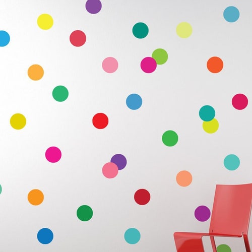 23 Multi-sized Rainbow Colors Polka Dot Wall Decals Removable | Etsy