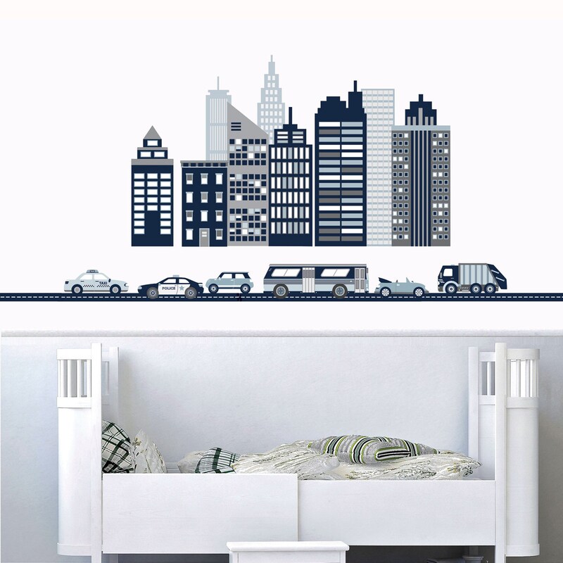 Cityscape Wall Decal - Etsy