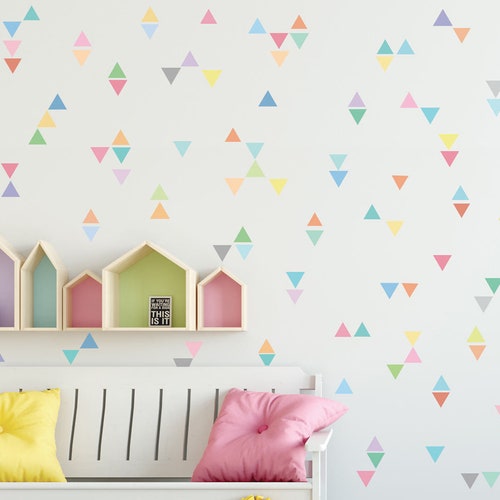 96 Mini Rainbow Triangle Wall Decals Fabric Wall Stickers - Etsy