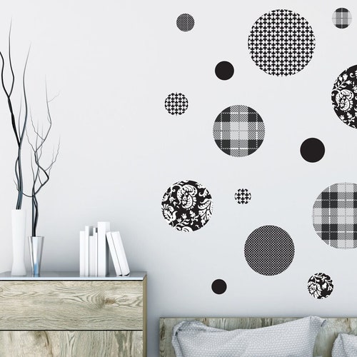 Delightful Dots Black and White Wall Decals Removable & | Etsy