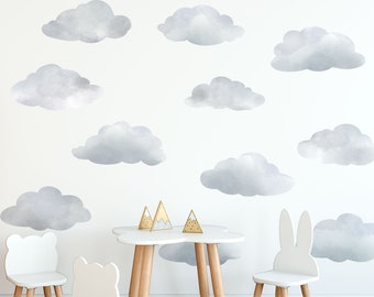 8 SMALL Fluffy Cloud Wall Decal Stickers Removable and | Etsy