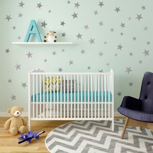 55 Star Wall Decals Silver Star or Gold Star Decals Multi Sized 5 Point ...
