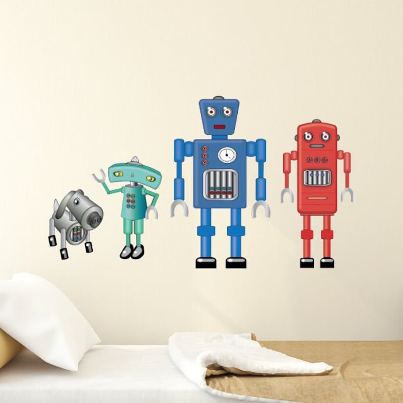 Robot Wall Decal - Etsy