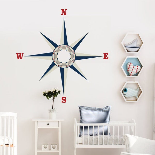 Compass Wall Decal - Etsy
