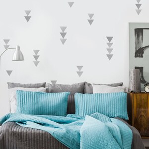 Large Metallic Silver or Gold Triangle Wall Decals, Gold Vinyl Triangle ...