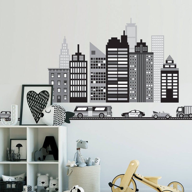Skyline Wall Sticker - Etsy
