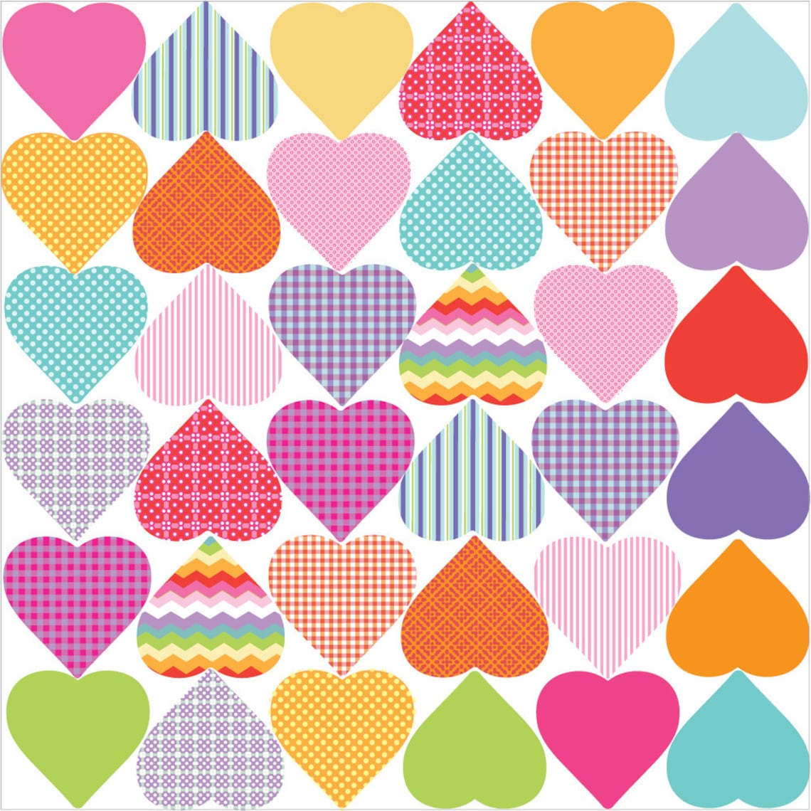 Wall Decals Hearts 72 Sweet Pastel Confetti Hearts Fabric Wall Decals ...