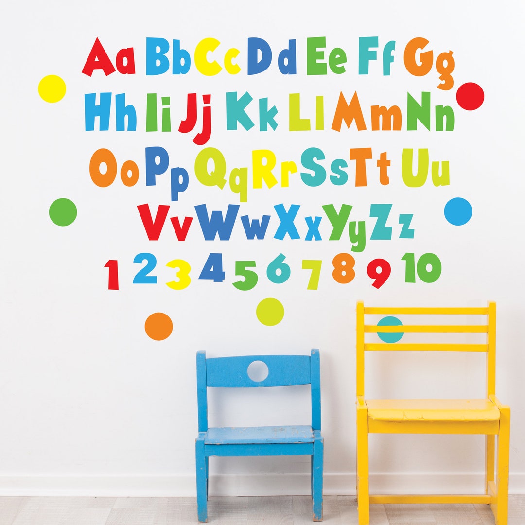 Rainbow Brights Alphabet Wall Decals, Abc's, Nursery Decor, ABC Wall ...