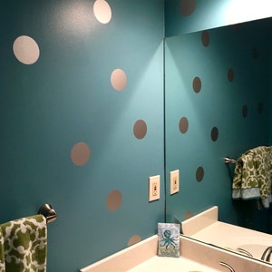 Silver Dot Wall Decals Dots, 30 Metallic Gold or Silver 4 Inch Polka ...