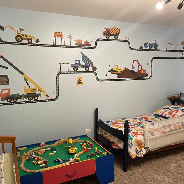Multicolor Construction Site Decals Plus 4 Construction Truck | Etsy