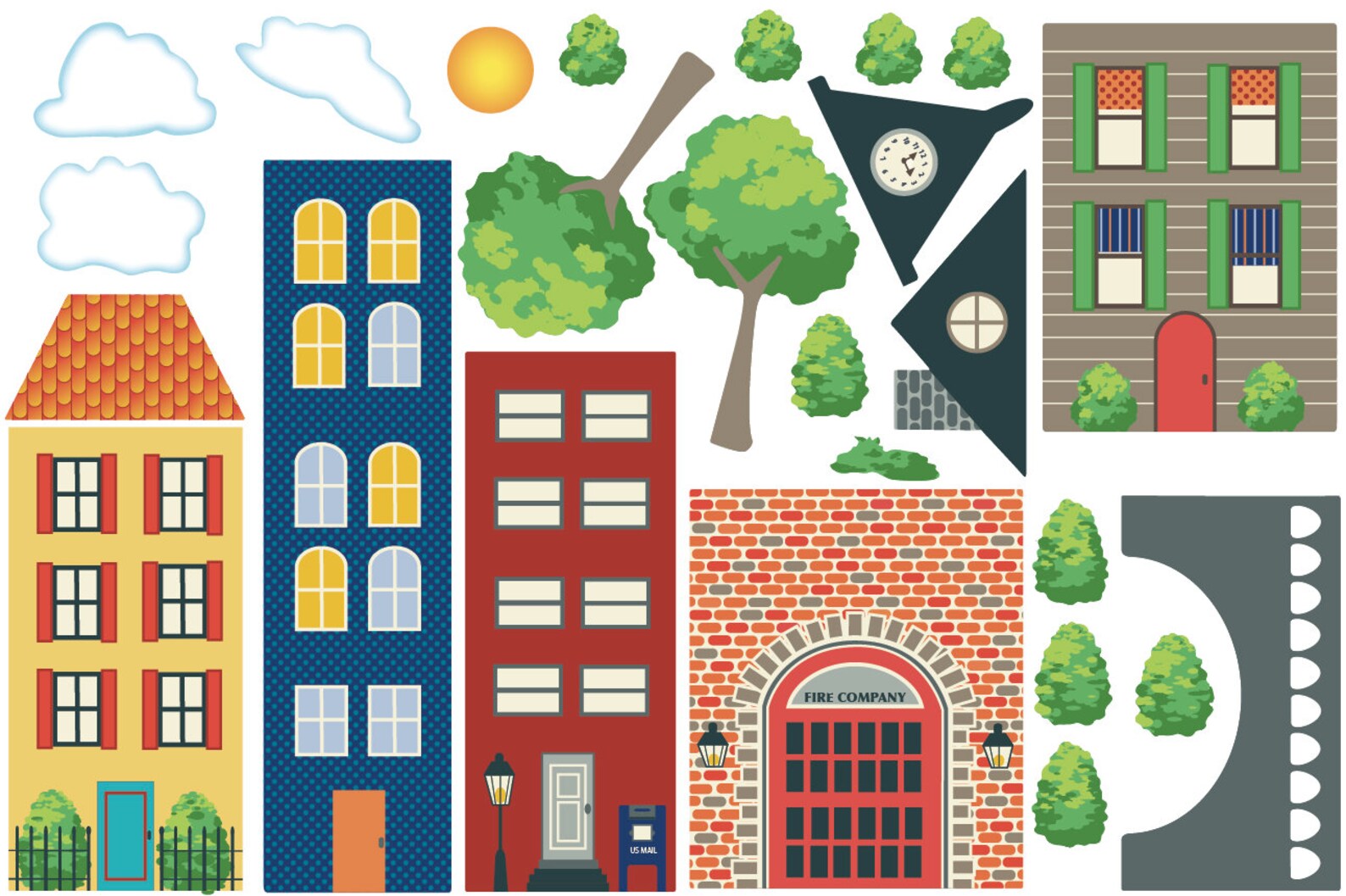 Transportation Town Decals Car Decals Trucks Decals With | Etsy