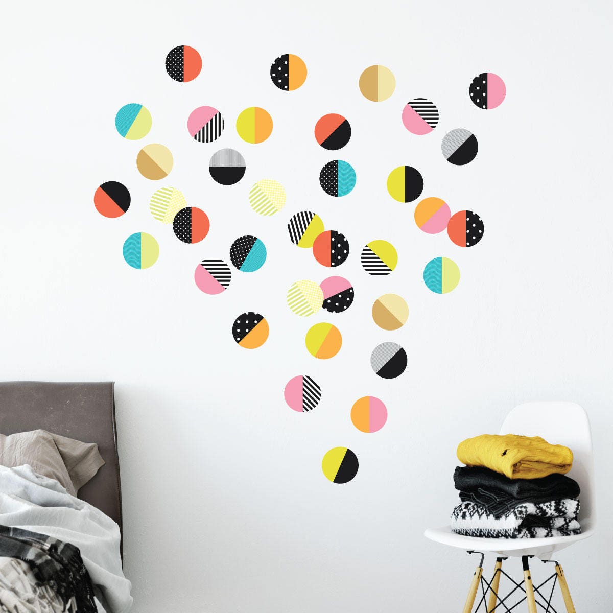 Color Pop Polka Dot Wall Decal 36 Confetti Patterned Wall | Etsy