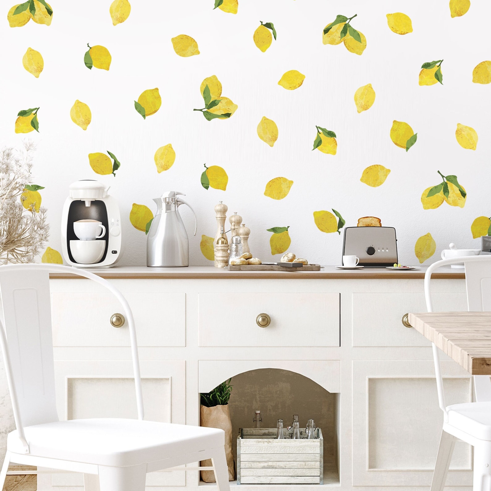 Lemon Wall Decals, Citrus Wall Decals, Peel and Stick Lemon Decals, Eco ...