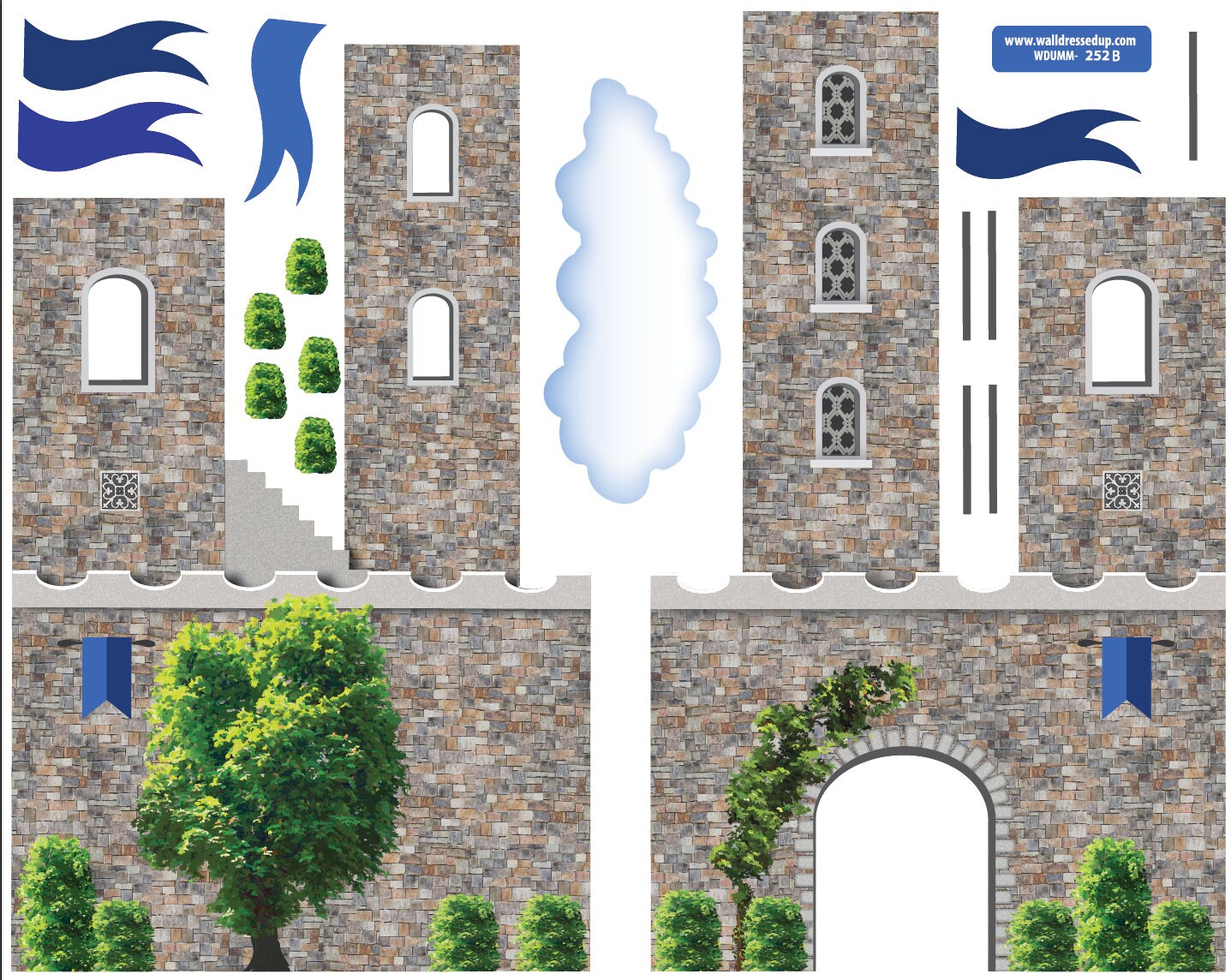 Large Medieval Castle Wall Decal With Knight Wall Stickers | Etsy