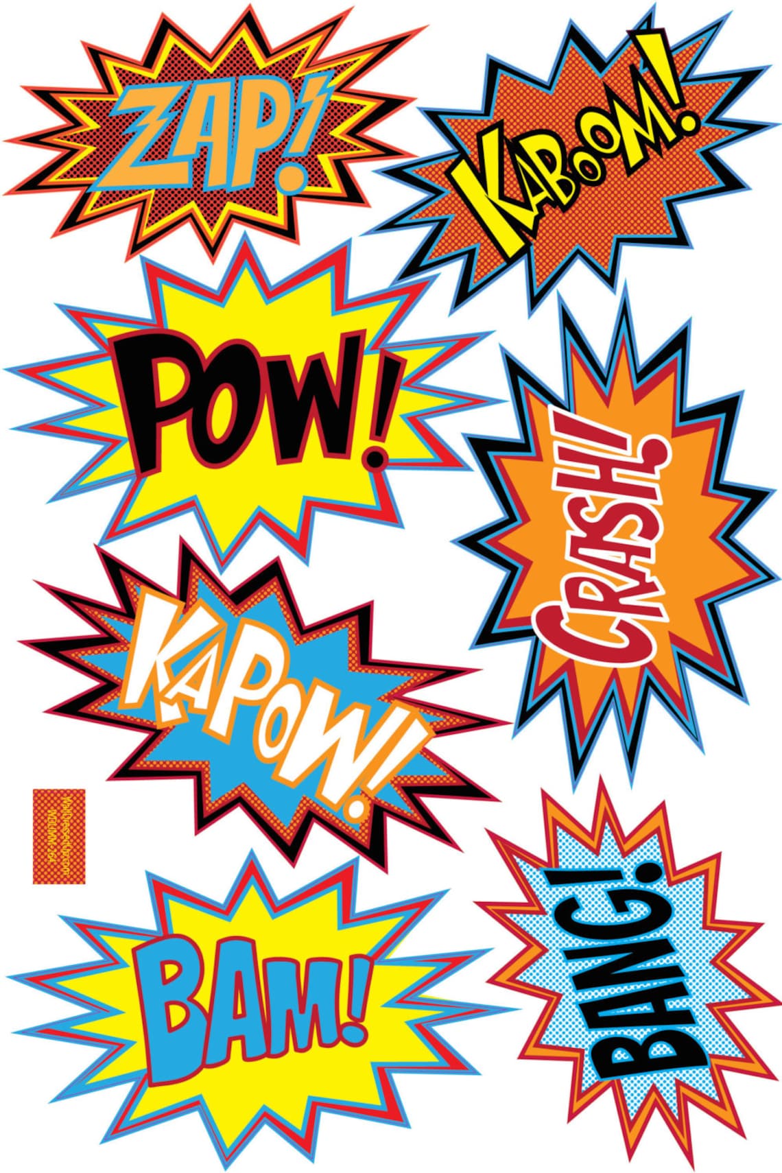 Superhero Decals Comic Wall Decals Comic Book Pow Peel and - Etsy