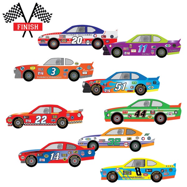 Race Car Wall Decals - Etsy