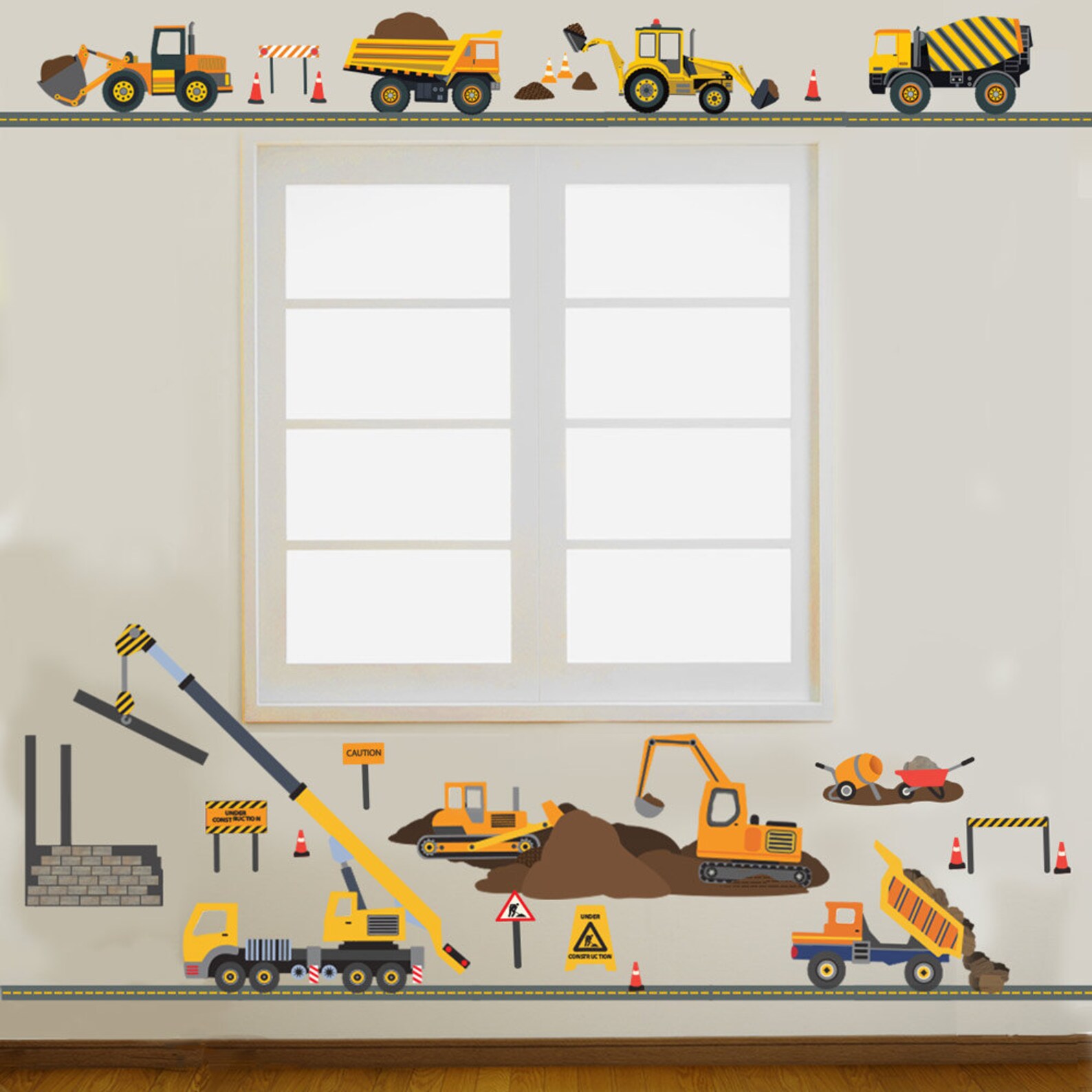 Construction Site Wall Decals & Truck Wall Decals Plus 4 New - Etsy