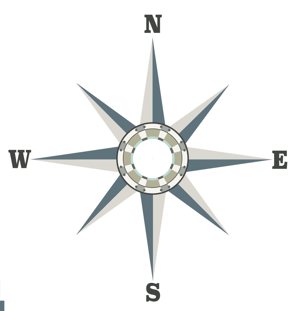 Neutral Compass Wall Decal Matte Fabric Eco-friendly Peel and | Etsy