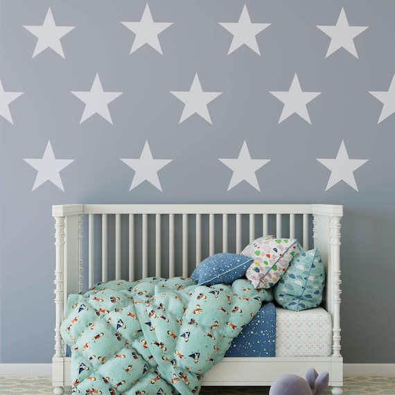 12 Large White Stars Wall Decals 9 Removable & Reusable | Etsy