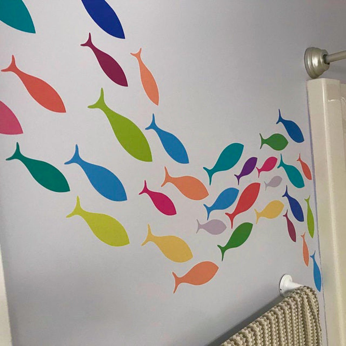 Rainbow Fish Wall Decals Kids Wall Stickers School of Fish - Etsy