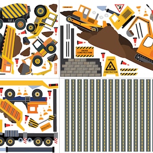 Construction Site Wall Decals & Truck Wall Decals Plus 4 New ...
