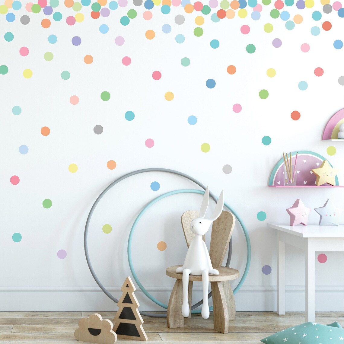 Polka Dot Wall Decals Mini Dots Sorbet Pastel Confetti Polka | Etsy