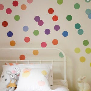 Polka Dots Decals, 36 Confetti Rainbow Polka Dot Decals, Colorful ...