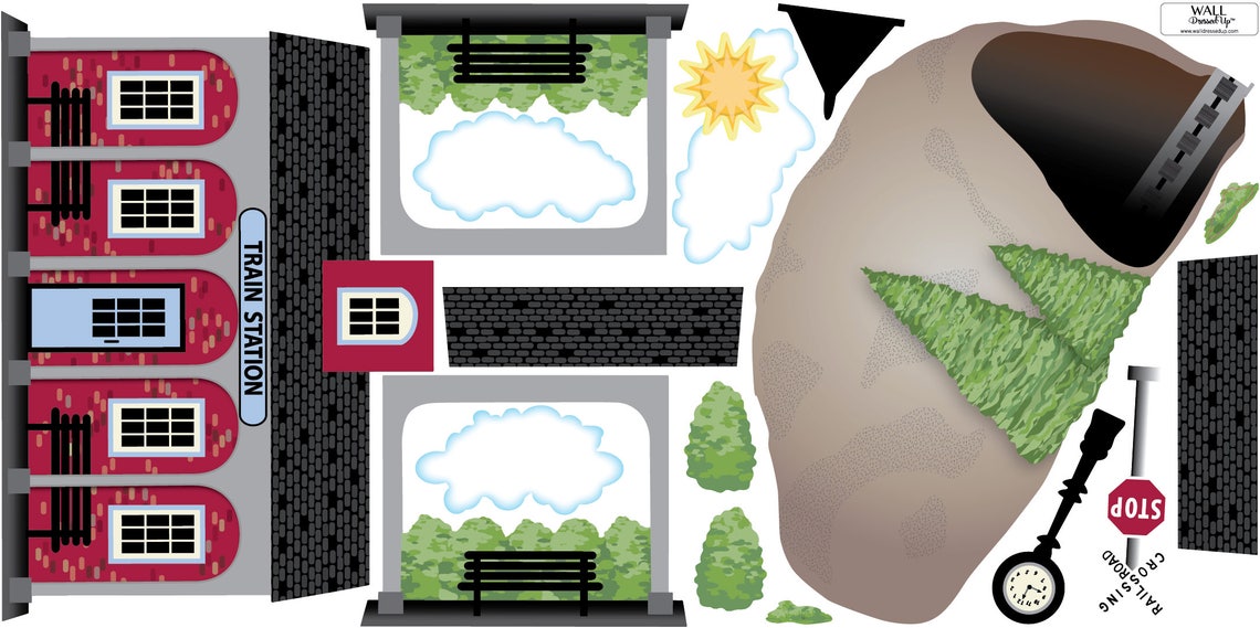 Train Wall Decal 2 Freight Train Wall Decals Train Station - Etsy