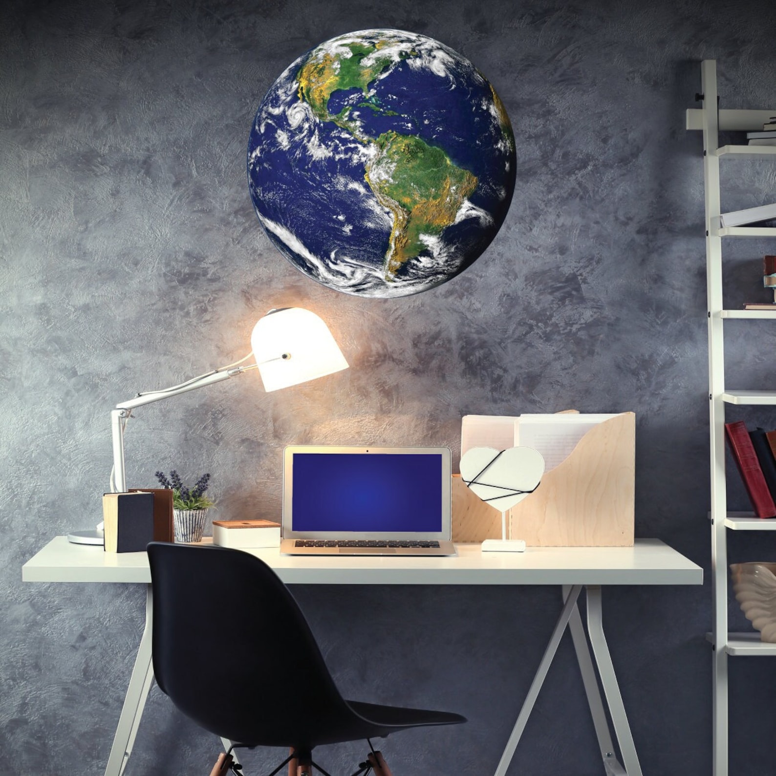 24" Earth From Space Wall Decal, Fabric Repositionable Matte Poster ...