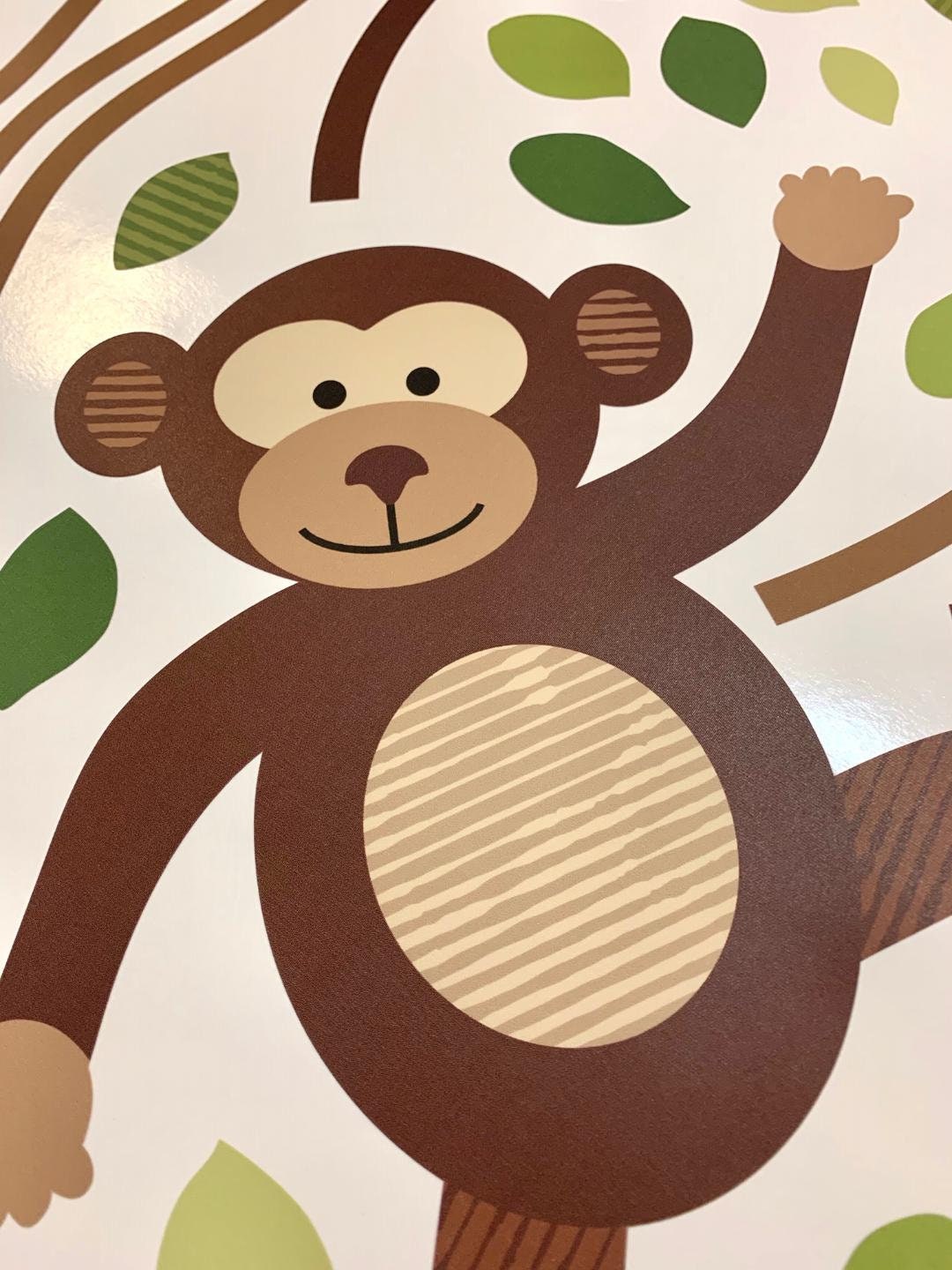 Monkey Wall Decals, Jungle Monkey Wall Stickers, Nursery Wall Decals ...