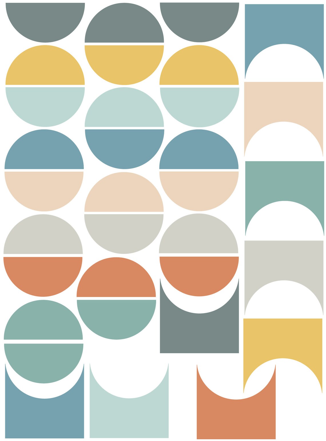 Geometric Decals Mid Century Modern Wall Decals Multicolor - Etsy