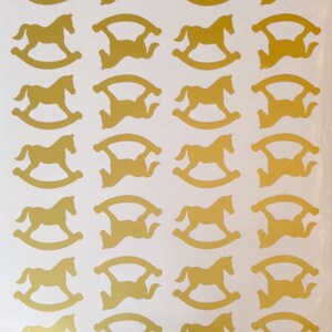Metallic Gold Miniature Rocking Horse Vinyl Wall Decals, Nursery Wall ...