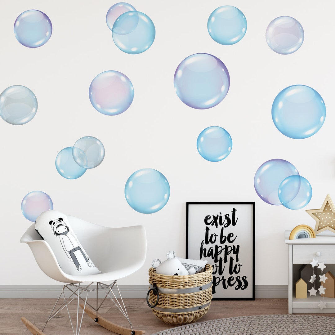 Big Bubbles Decals, Bubble Wall Stickers, Bathroom Wall Decals, Fabric ...