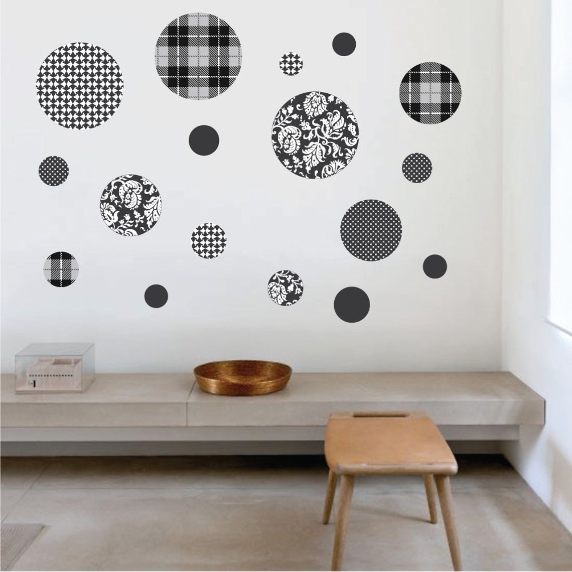 Delightful Dots Black and White Wall Decals, Removable & Reusable - Etsy