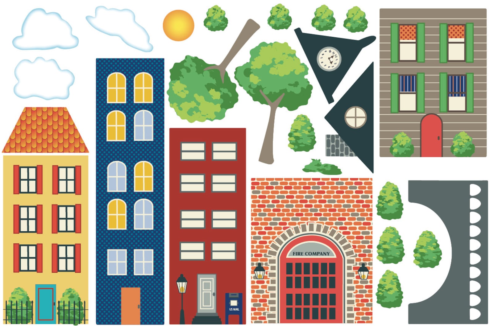 Unisex Busy Town Decals Girls and Boys Town Decals W/ | Etsy