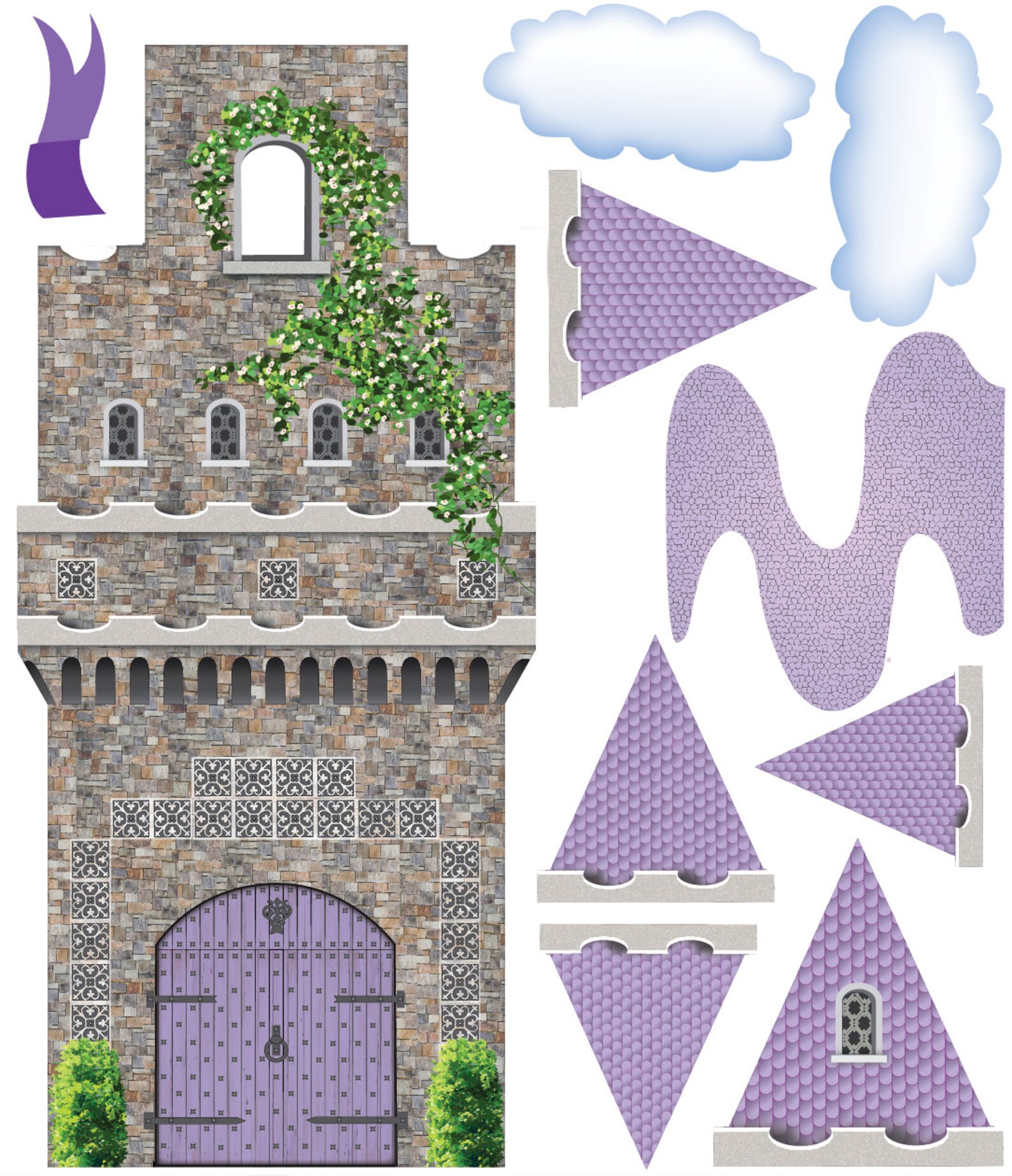 Castle Wall Decal Fairytale Princess Stickers Castle Stickers - Etsy