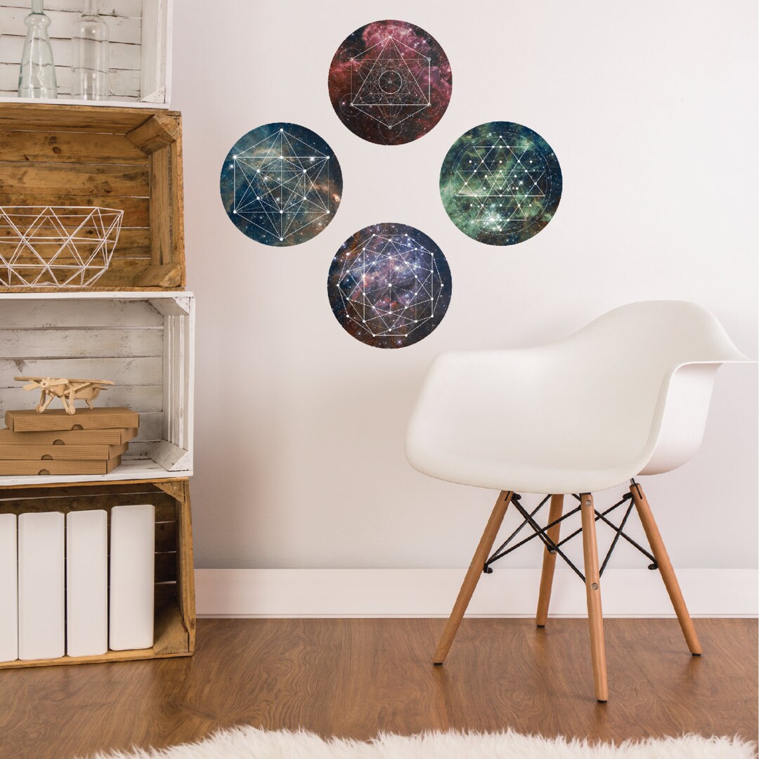 Space Galaxy Geometry Wall Decals, Geometric Decals, Fabric Eco ...