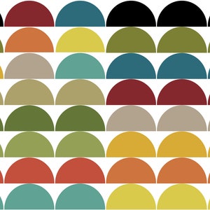 LARGE Mid Century Modern Semi Circle Wall Decals, Matte Fabric ...