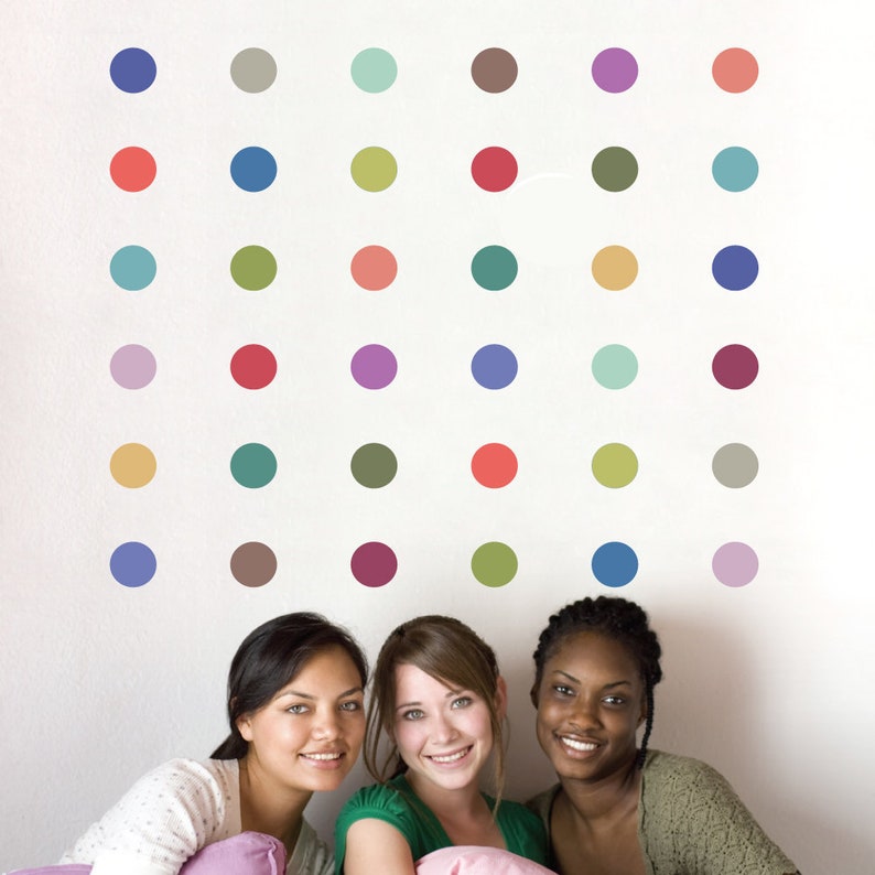 Dots Wall Decals 36 Modern Multi-color 4 Confetti Polka | Etsy