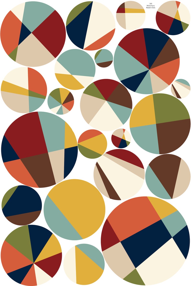 22 Mid-century Modern Geometric Dot Decals Modern Art Decals | Etsy