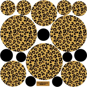 Leopard Print Dots Wall Decals and Black Dot Decals, Removable ...