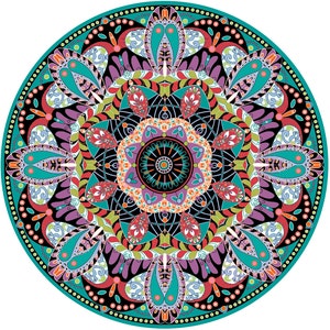Wall Decals Mandala Boho Multicolor Fabric Decal Size 24" or 36", Peel ...