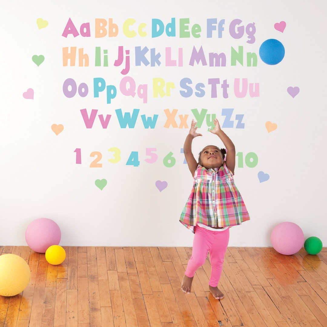Pastel Rainbow Alphabet Wall Decals, Abc's, Nursery Decor, ABC Wall ...