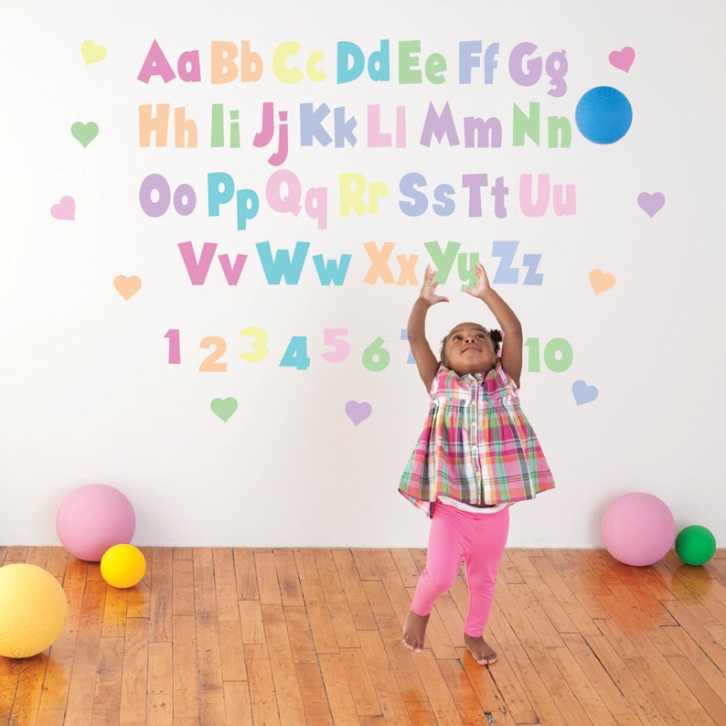 Pastel Rainbow Alphabet Wall Decals Abc's Nursery Decor | Etsy