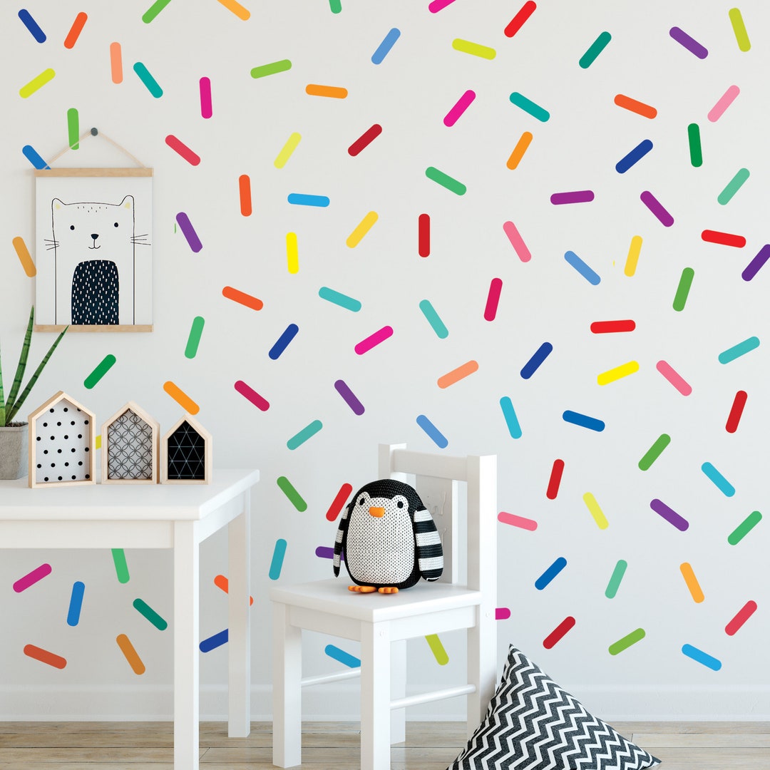 Rainbow Sprinkles Wall Stickers Confetti Wall Stickers Sprinkle Wall ...