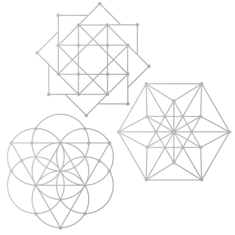 Sacred Geometry Wall Decals in Gold or Silver Metallic Vinyl - Etsy