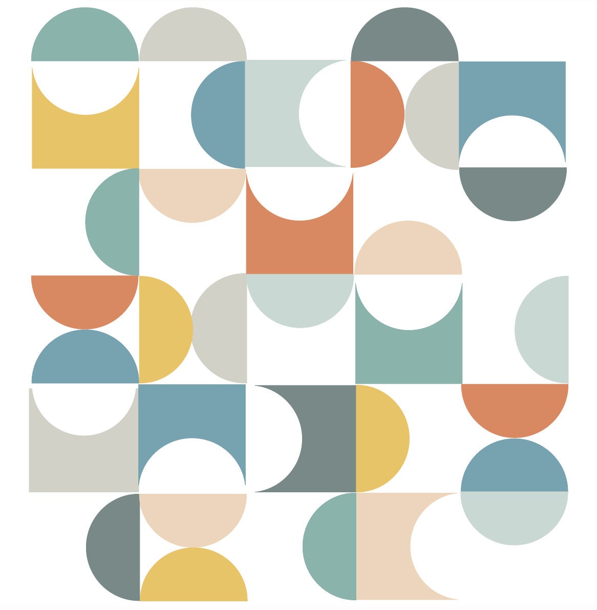 Geometric Decals Mid Century Modern Wall Decals Multicolor - Etsy