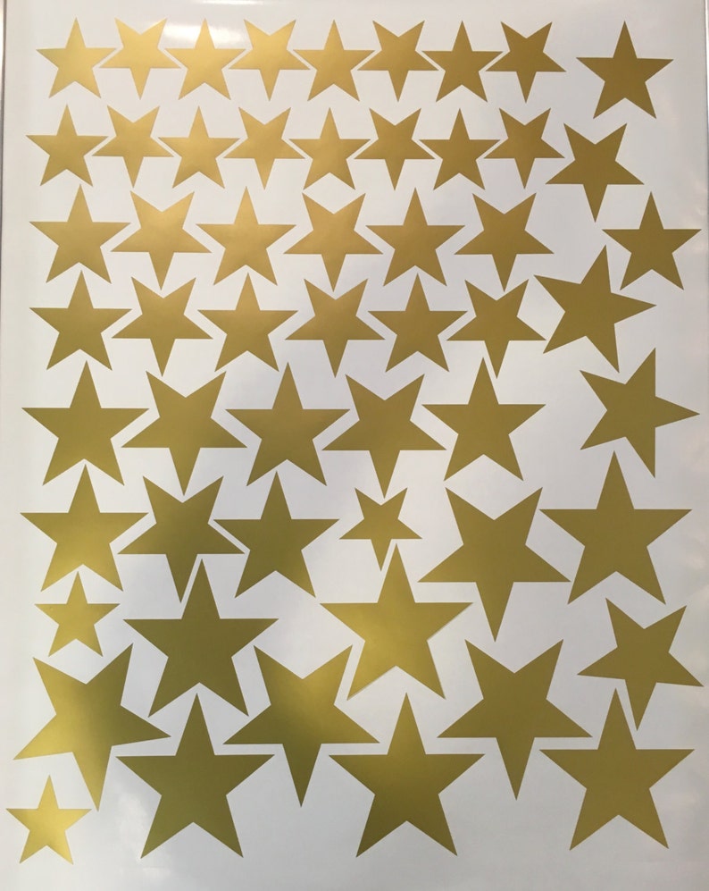 Gold Stars Wall Decals Star Decals Multi sized 5 Point Star | Etsy