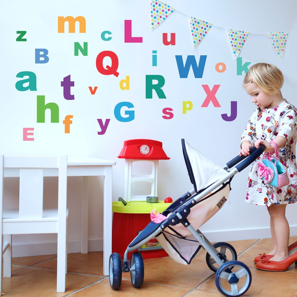 A-Z Alphabet Abc's Fabric Wall Decals, Peel and Stick Removable and ...